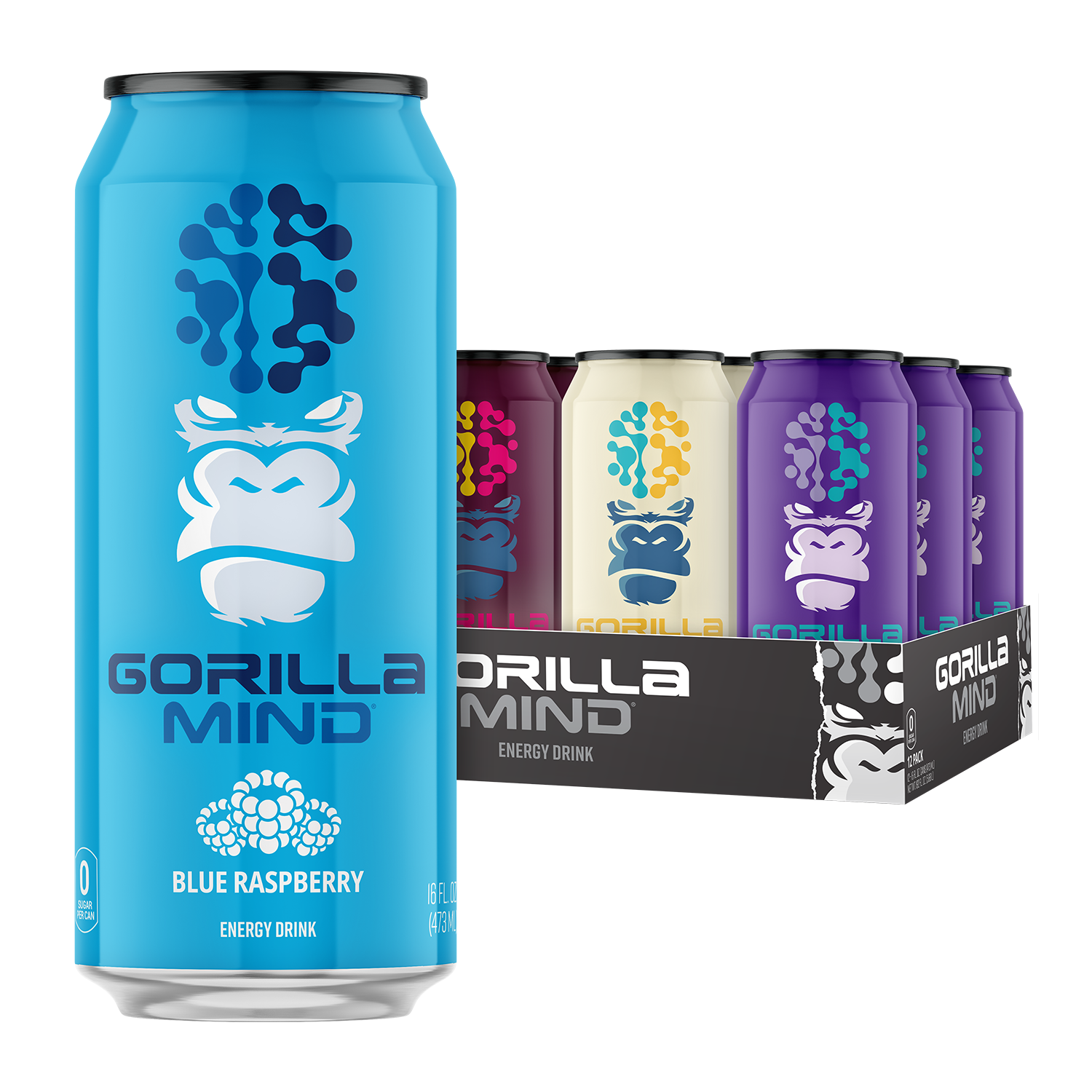 Gorilla Mind Energy Drink | Sugar-Free Focus & Performance Energy | Gorilla Mind