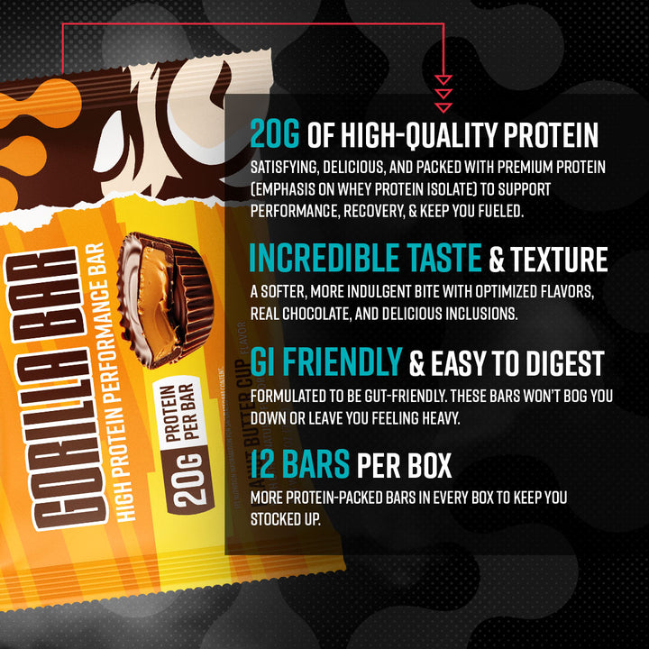 Gorilla Bar Protein Bar - High-Protein Snack | Gorilla Mind